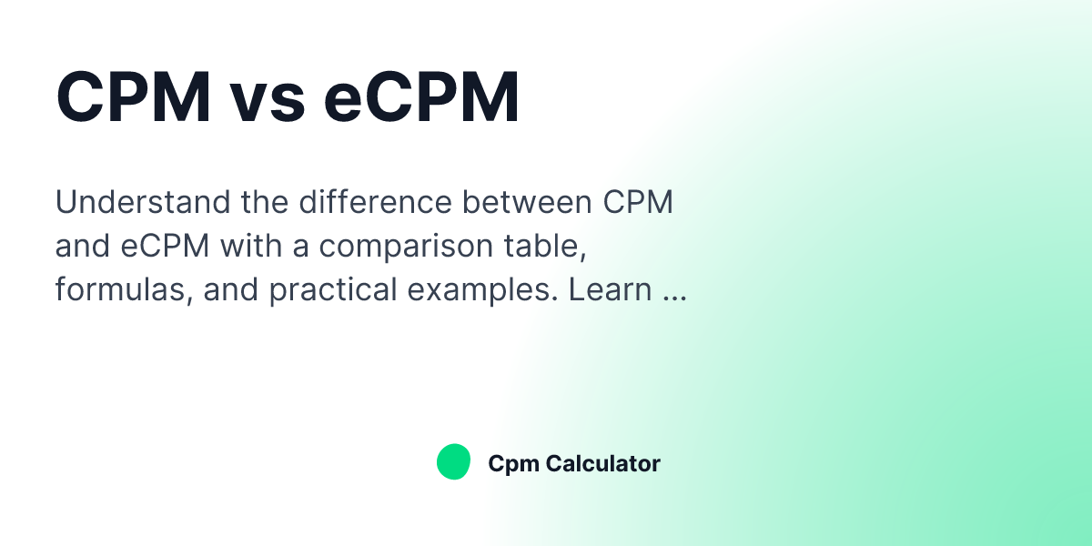 CPM vs eCPM
